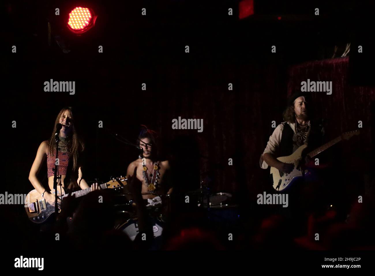 Dutch funk rock trio My Baby performing live on stage at Borderline in ...