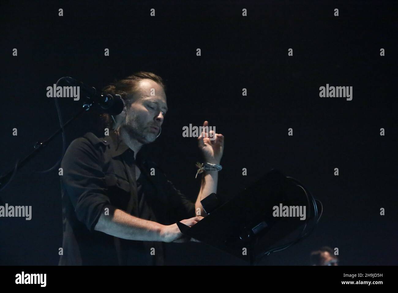 Thom Yorke of Radiohead performing live on stage at The Roundhouse in ...