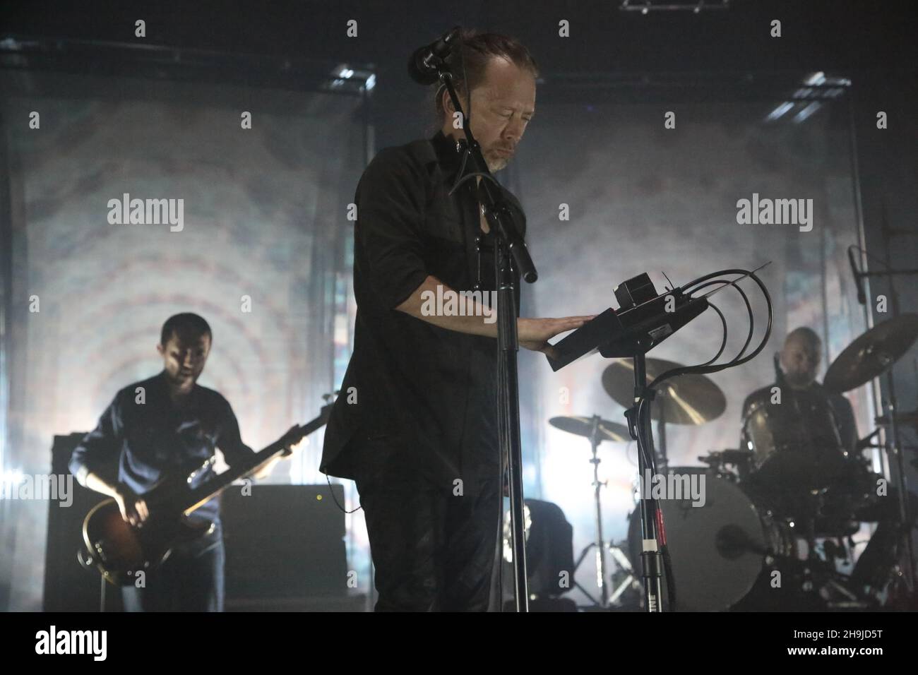 Thom Yorke of Radiohead performing live on stage at The Roundhouse in ...