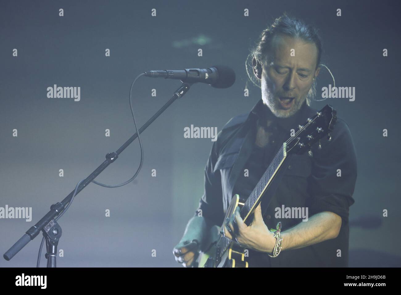 Thom Yorke of Radiohead performing live on stage at The Roundhouse in ...