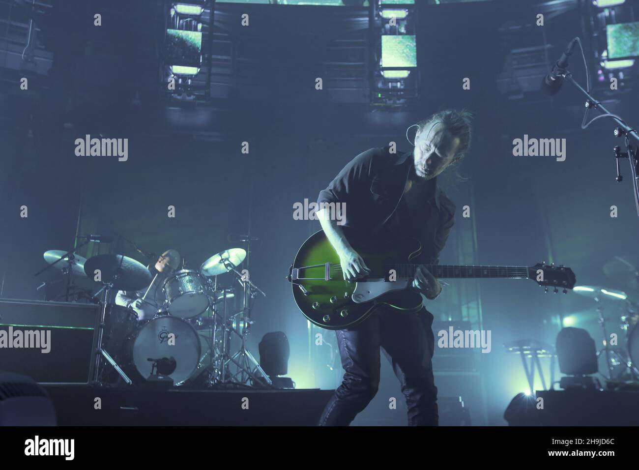 Thom Yorke of Radiohead performing live on stage at The Roundhouse in ...