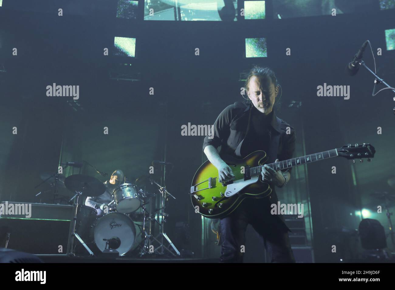 Thom Yorke of Radiohead performing live on stage at The Roundhouse in ...