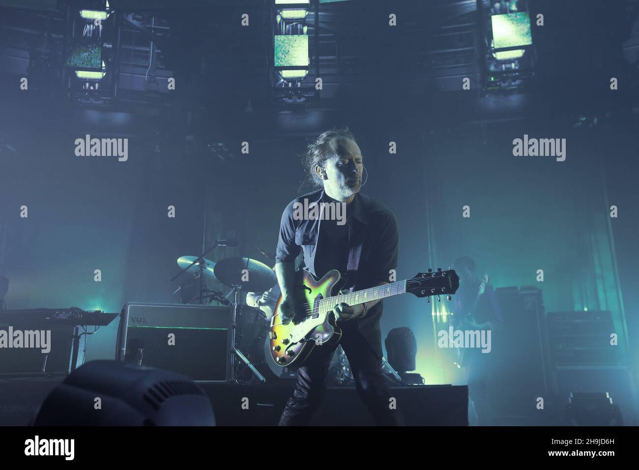 Thom Yorke of Radiohead performing live on stage at The Roundhouse in ...