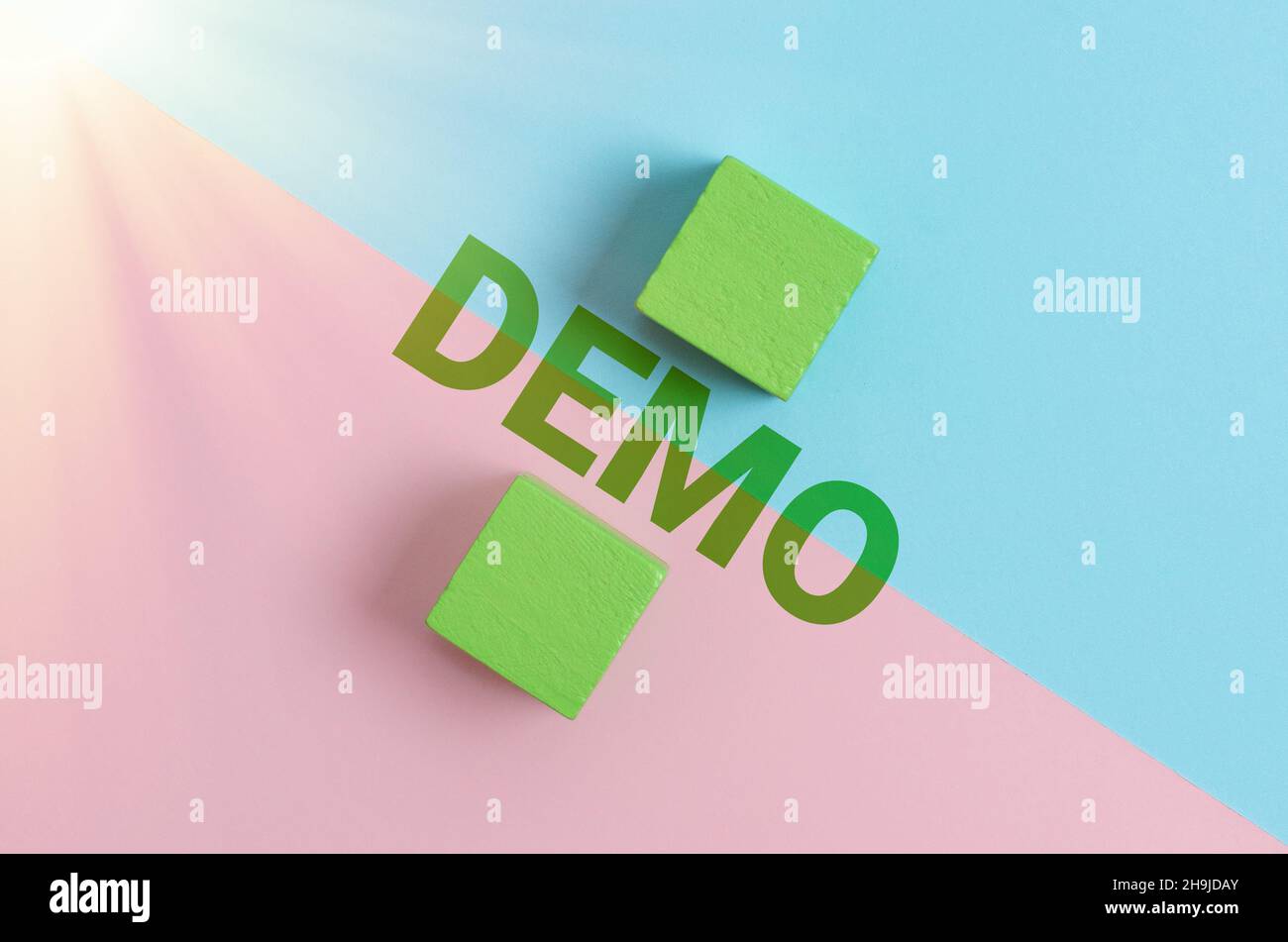 Text sign showing Demo. Word Written on Demonstration of a product ...