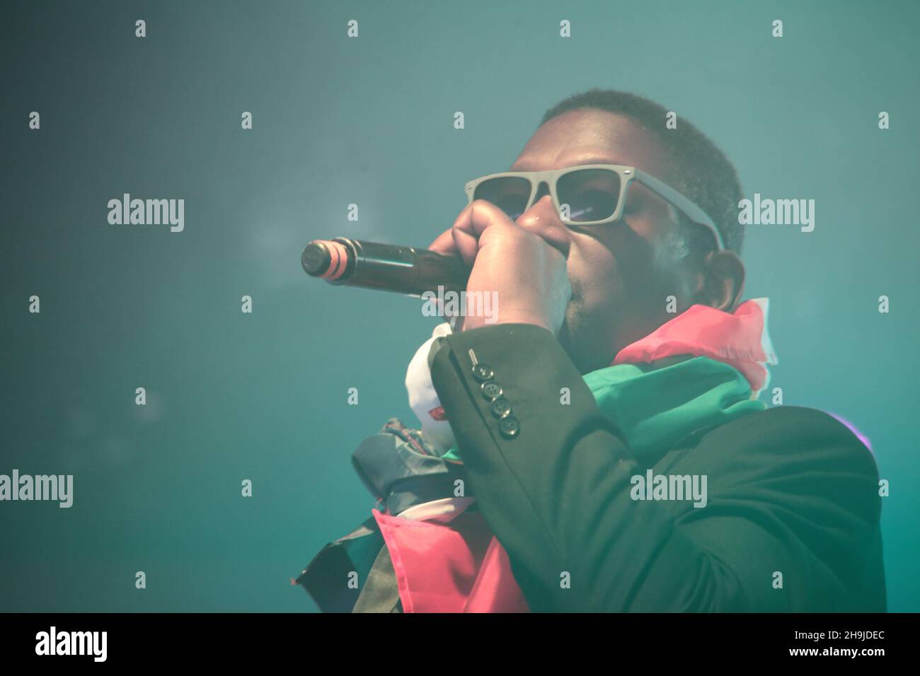 Roots Manuva performing live on stage on the first day of the 2016 ...