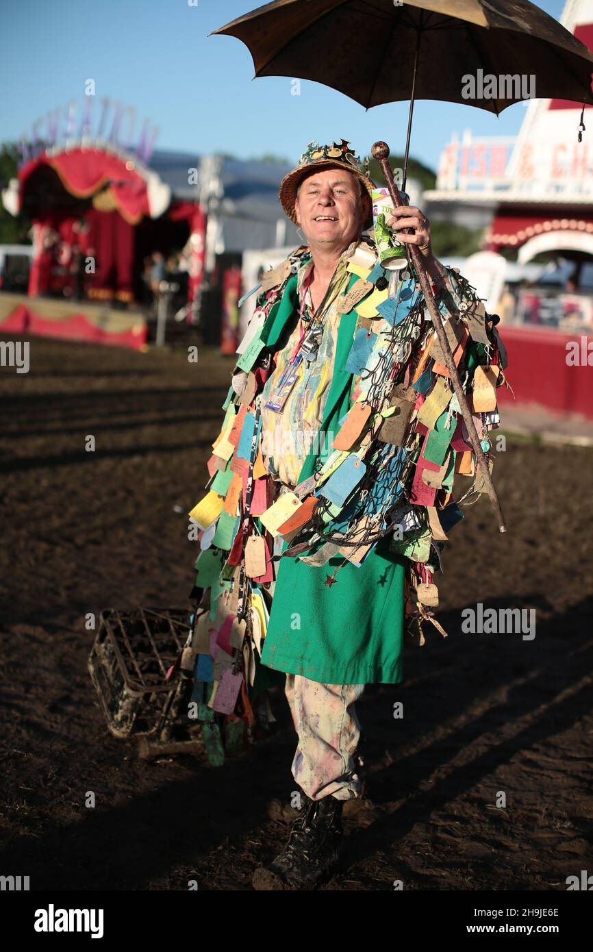 Malcolm Green, the self-proclaimed King of Glastonbury at the 2016 ...
