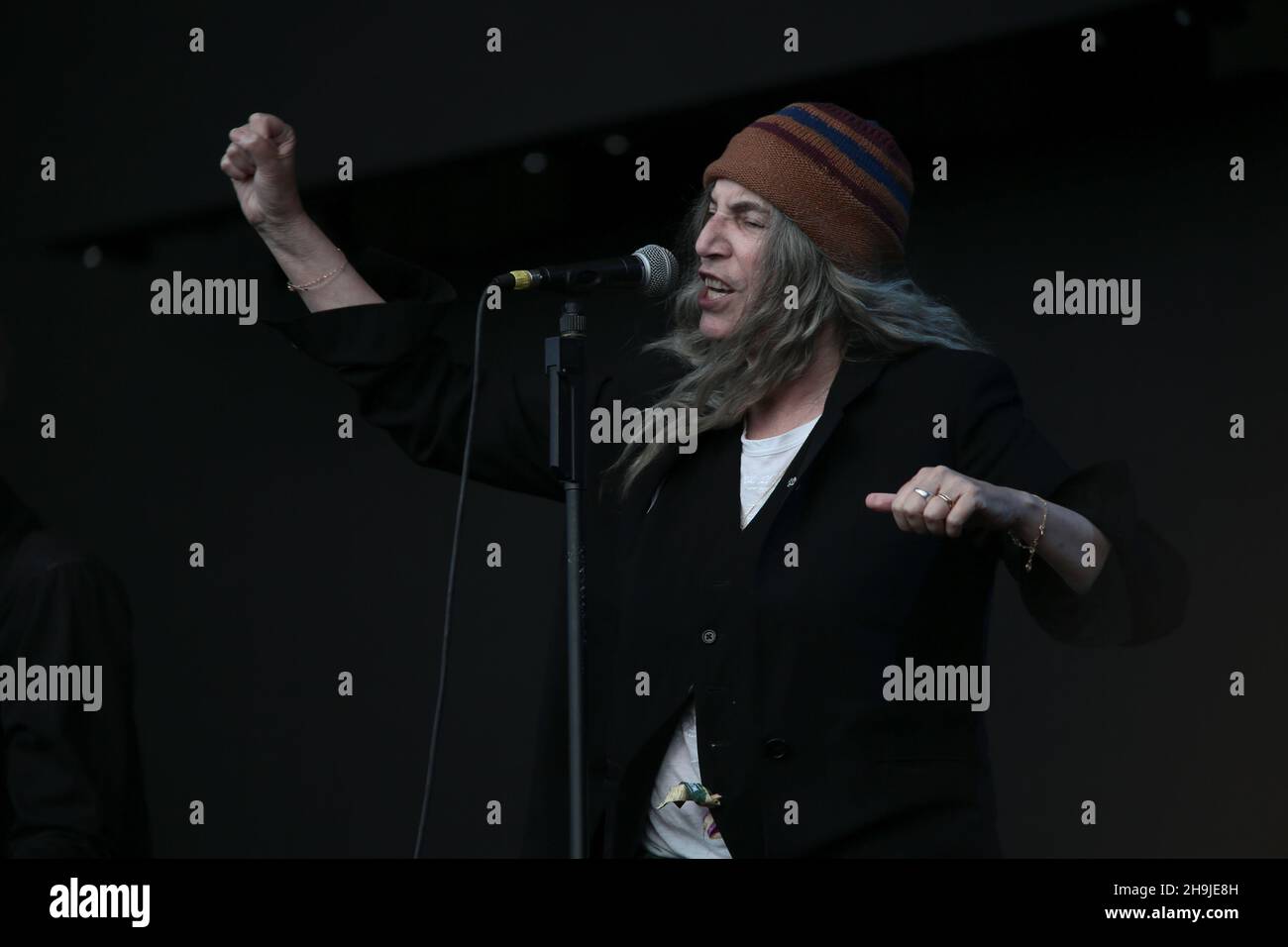 Patti Smith and her band performing live on stage at the 2016 British ...