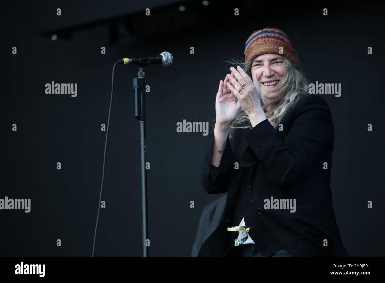 Patti Smith and her band performing live on stage at the 2016 British ...