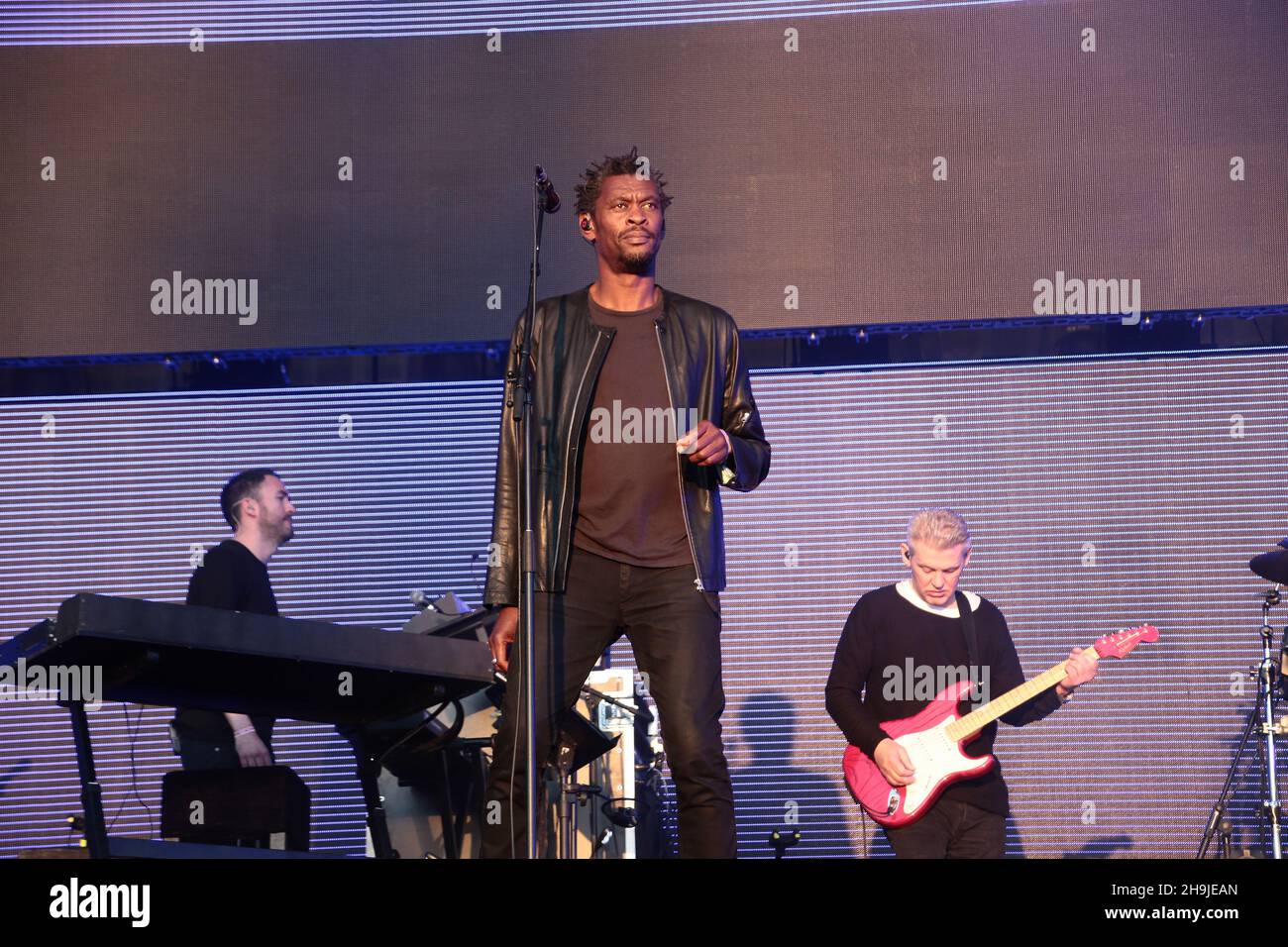Daddy G of Massive Attack performing live on The Oak Stage at the ...