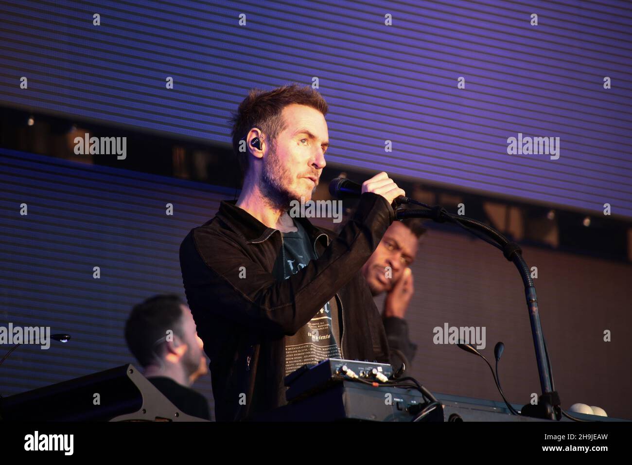 Robert Del Naja of Massive Attack performing live on The Oak Stage at ...