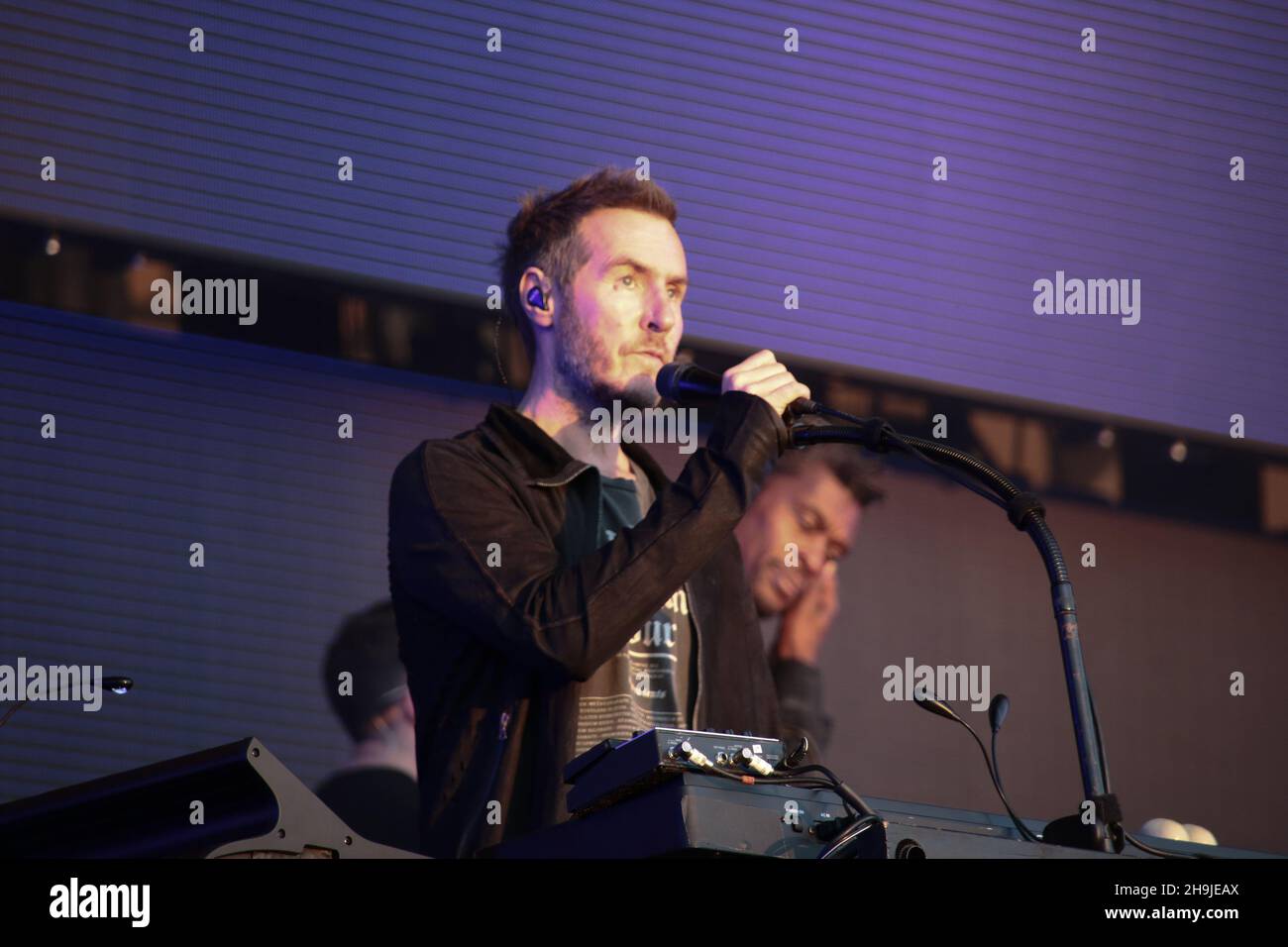 Robert Del Naja of Massive Attack performing live on The Oak Stage at ...