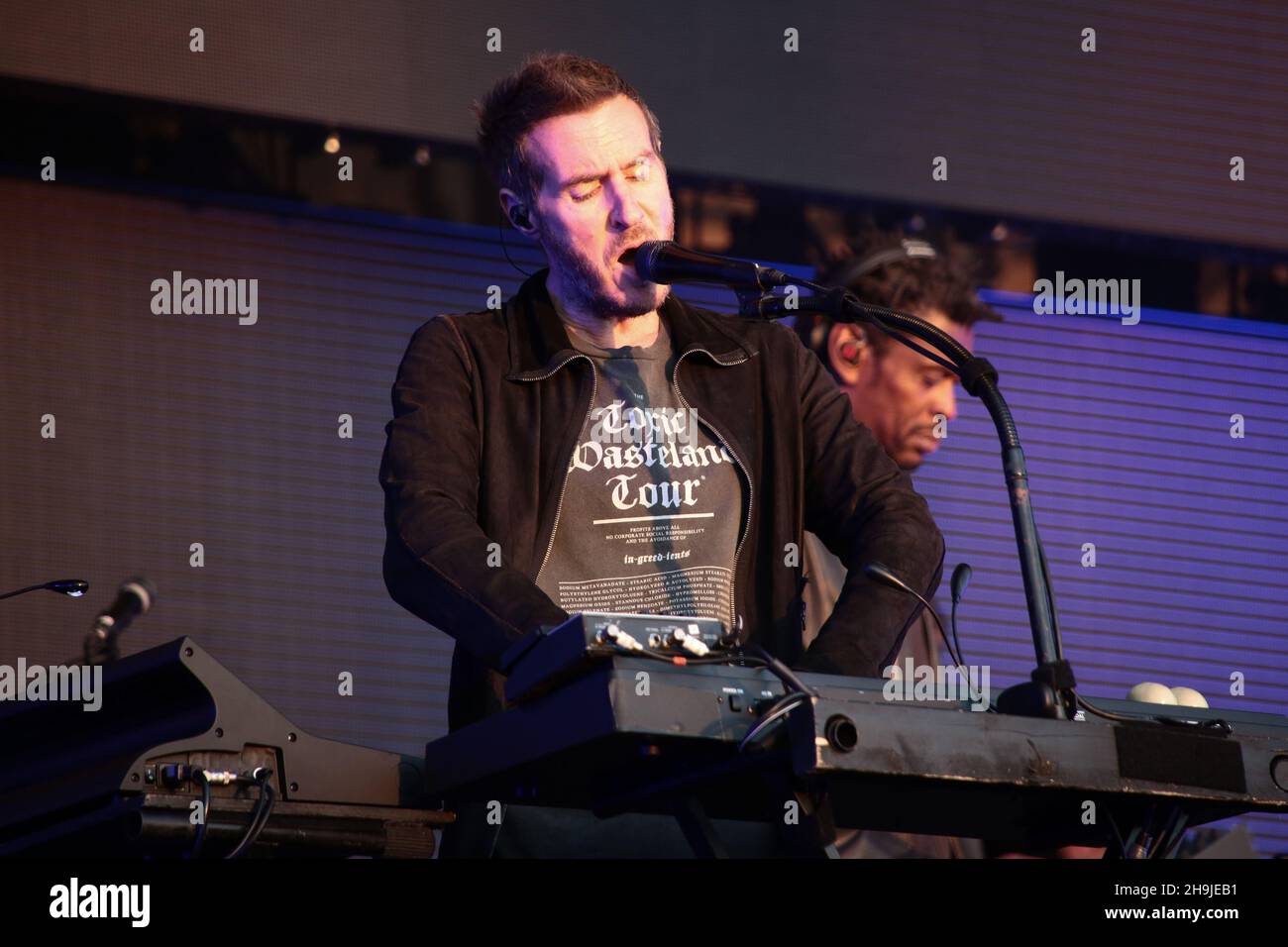 Robert Del Naja of Massive Attack performing live on The Oak Stage at ...