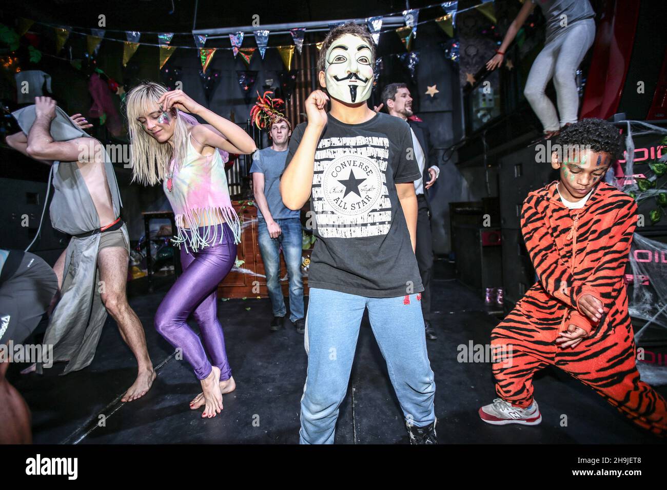 Party goers enjoying an early morning rave as part of a series of non ...