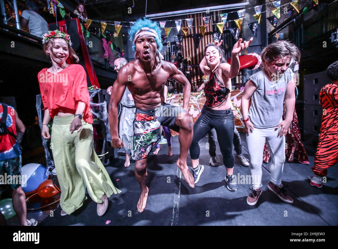 Party goers enjoying an early morning rave as part of a series of non ...