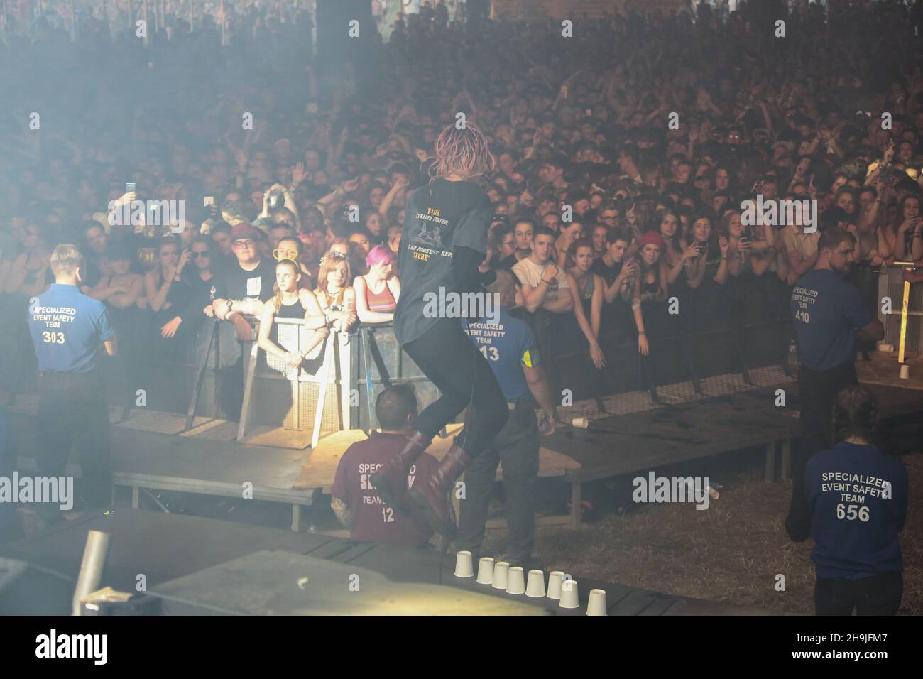 Edith Frances of Crystal Castles performing on day 1 of the 2016 ...