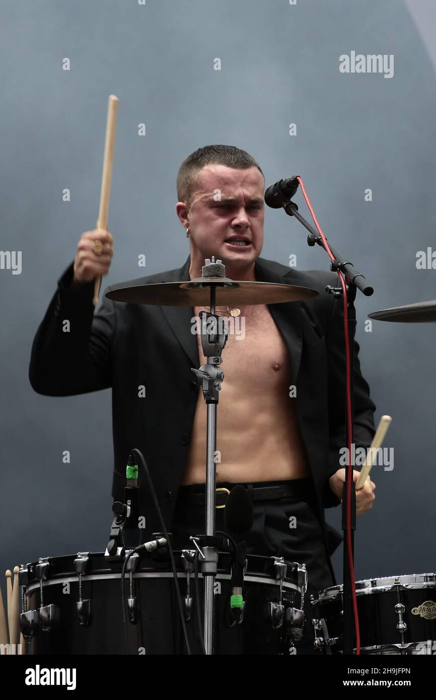 Isaac Holman of Slaves performing on the main stage on day 2 of the ...