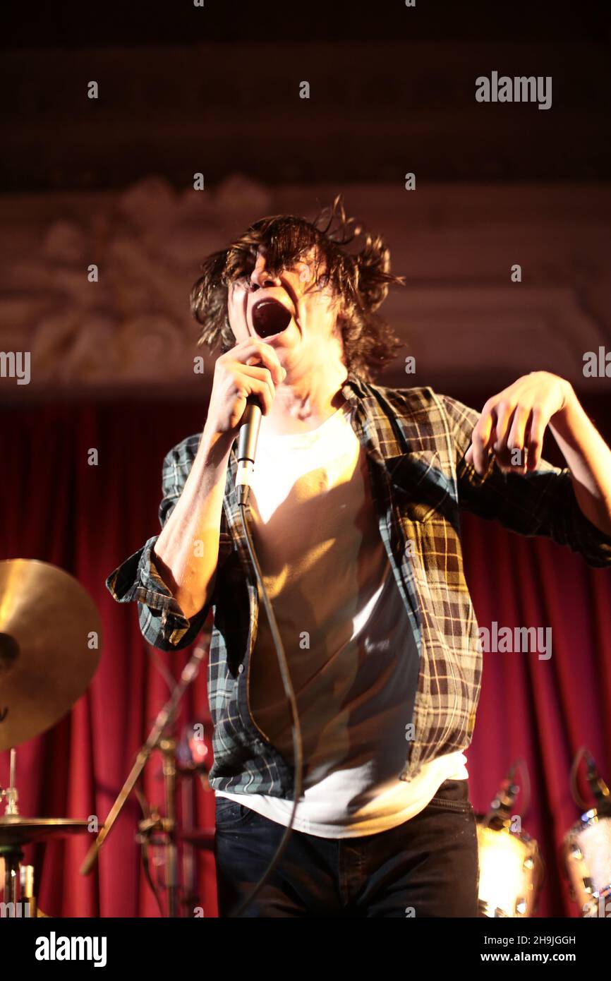 Victor, singer in the band Moses, performing at Bush Hall in support of ...