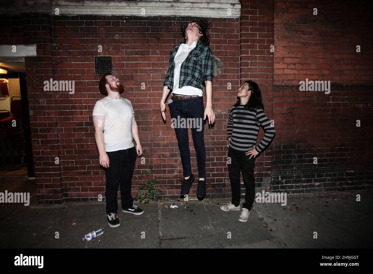 Moses pose for photos at Bush Hall after their gig in support of Jimmy ...