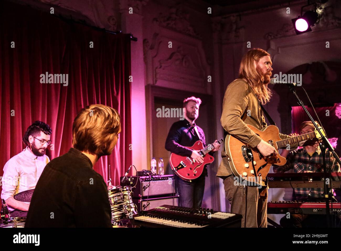 Junius Meyvant and his band performing live on stage at Bush Hall in ...