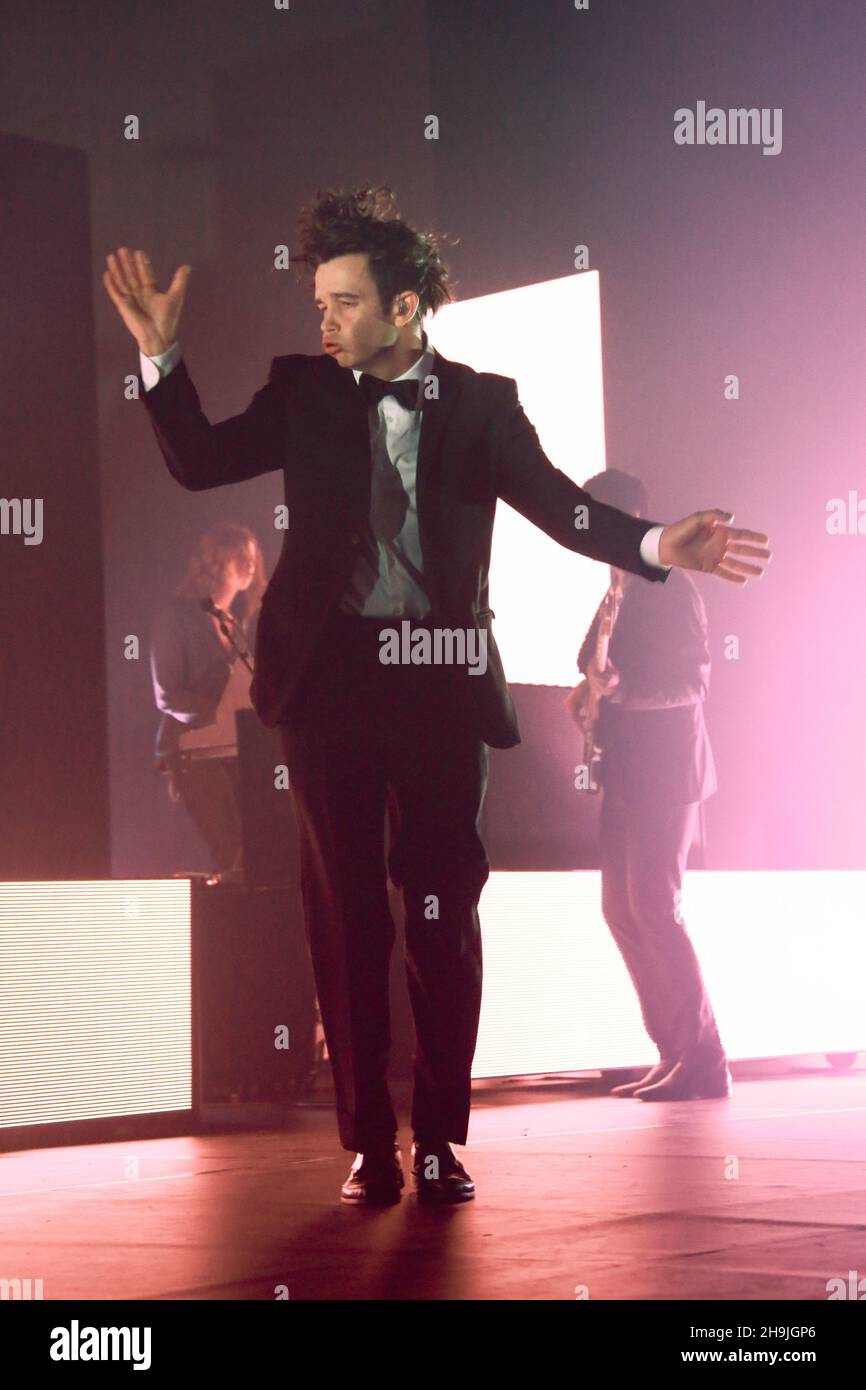 Matthew Healy of The 1975 performing live on stage at the Roundhouse in ...