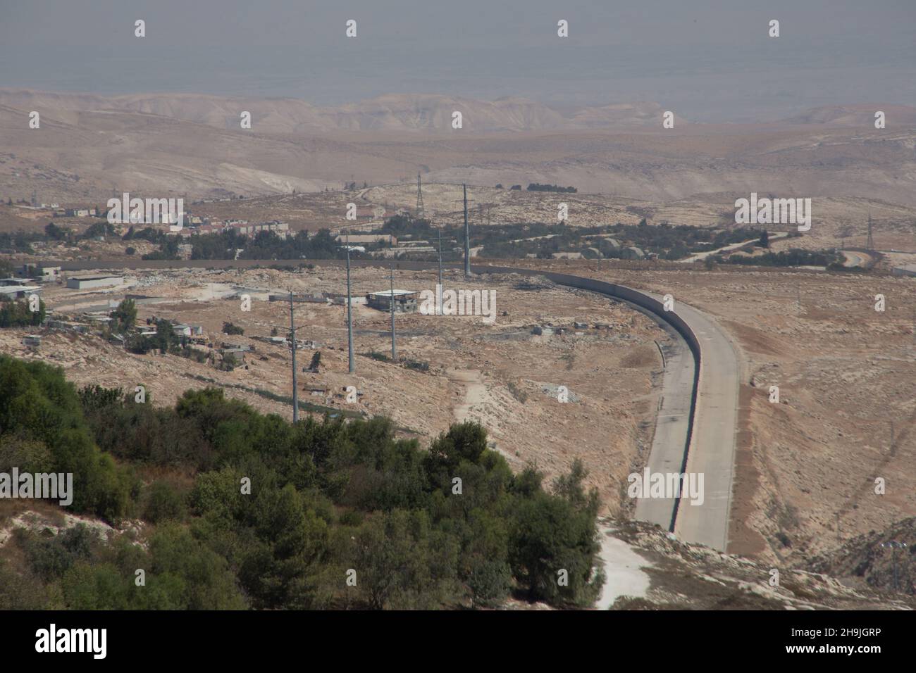 A view of the wall of separation taken from East Jerusalem. From a ...