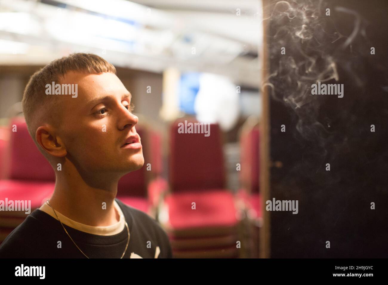 Jacob Allen (aka Puma Blue) poses for photos back stage before ...