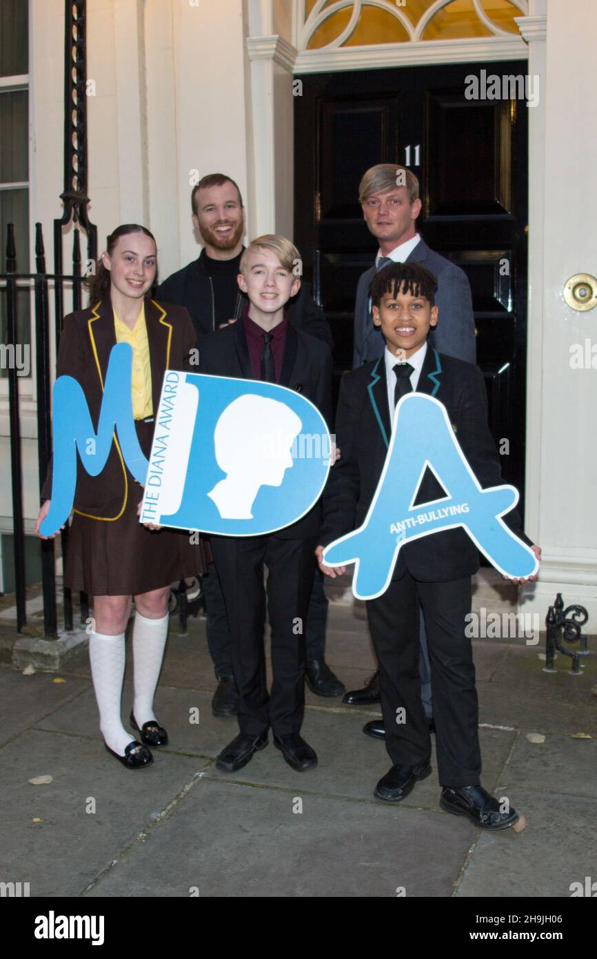 Tara Whelan, Ryan Wiggins and Junior Frood (winners of the Diana Award ...