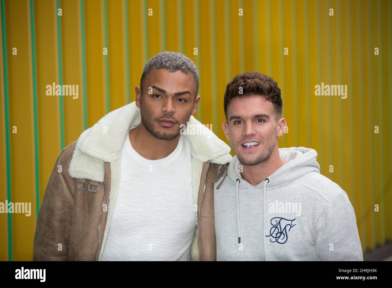 Nathan Henry (left) and Gary "Gaz" Beadle pose for photos outside MTV ...