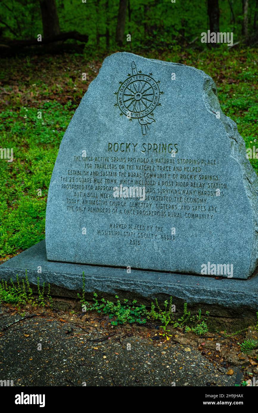 Rocky Springs, an abandoned town site, along the Natchez Trace Parkway ...
