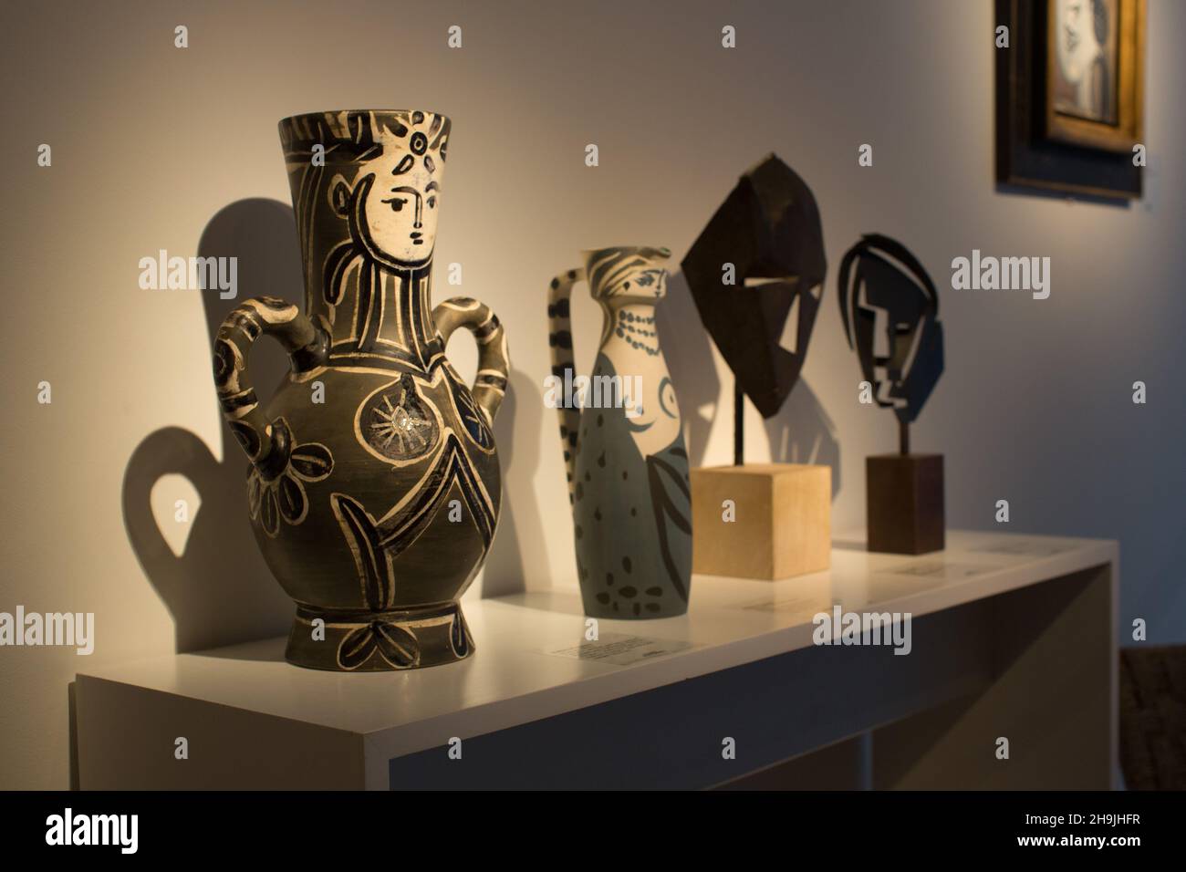 Ceramic art works by Pablo Picasso at a press view before the opening ...