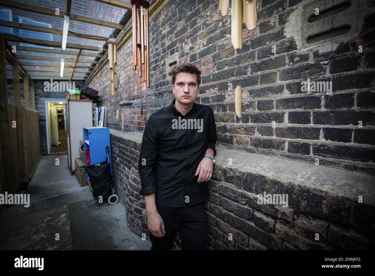 Fyfe posing for photos before performing live at Bush Hall in London as ...