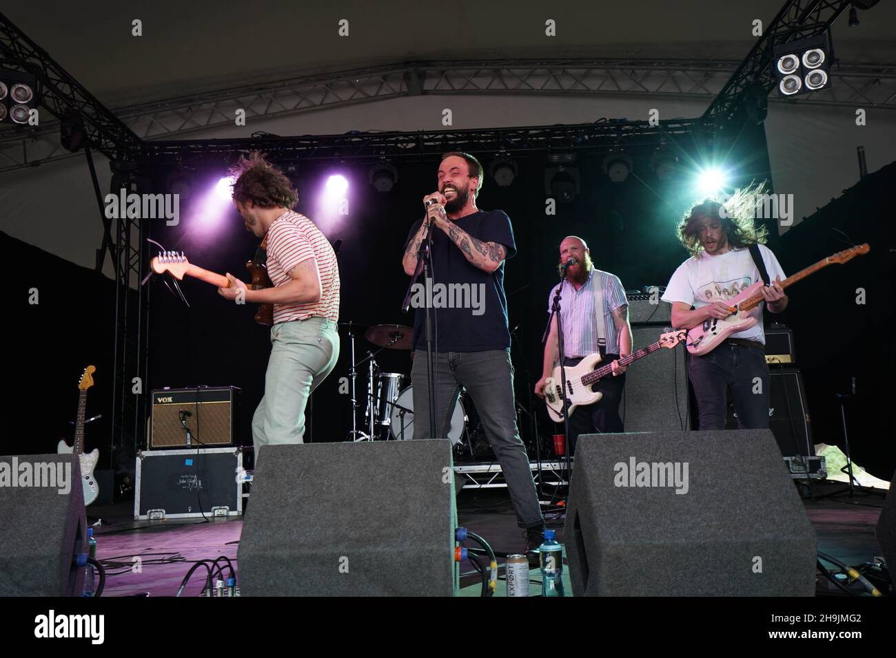 IDLES performing live on the Lake Stage at the 2017 Latitude festival ...