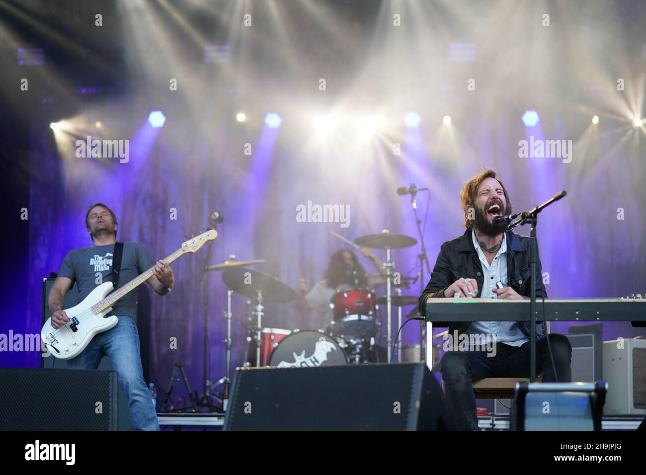 Ben Bridwell of Band of Horses performing live on the Woods Stage at ...