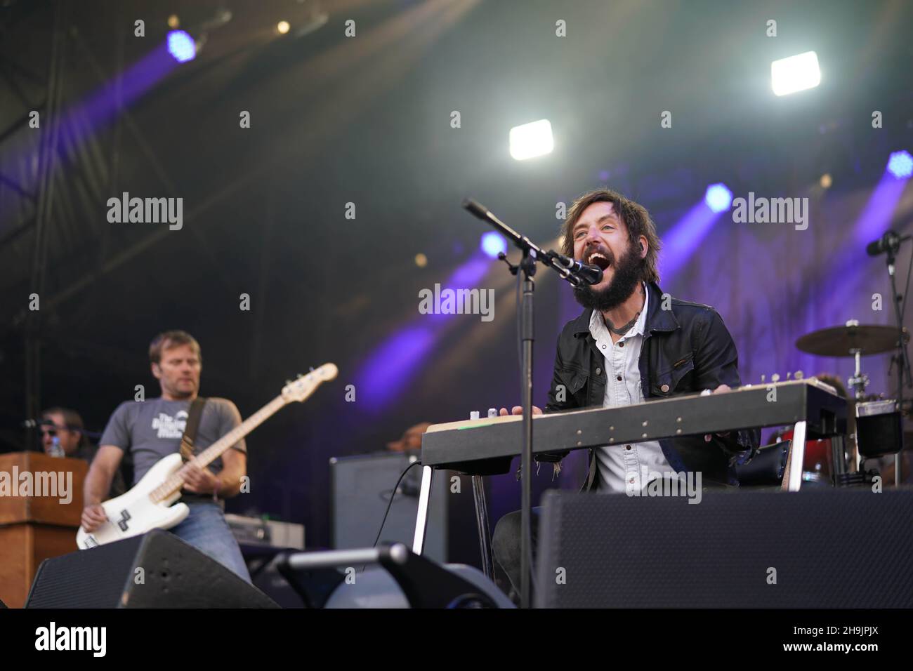 Ben Bridwell of Band of Horses performing live on the Woods Stage at ...