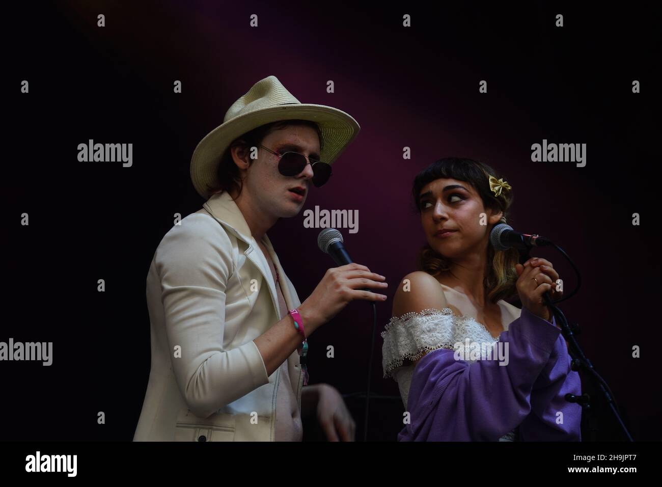 Sam France of Foxygen performing live on the Woods Stage at the 2017 ...