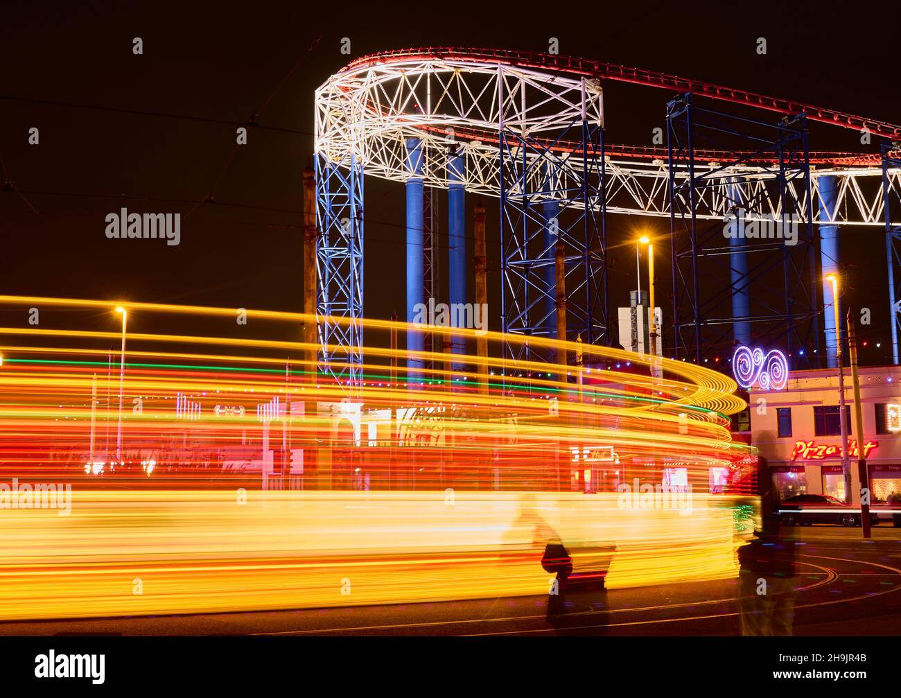 The curve of the Big One roller coaster mirroring the curves made by an ...