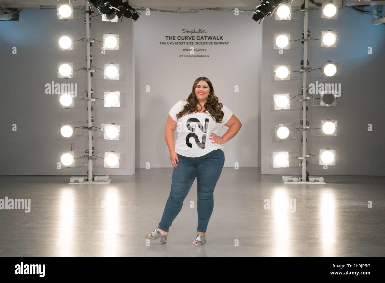 Callie Thorpe at a photo call for the Curve Catwalk, a fashion show ...
