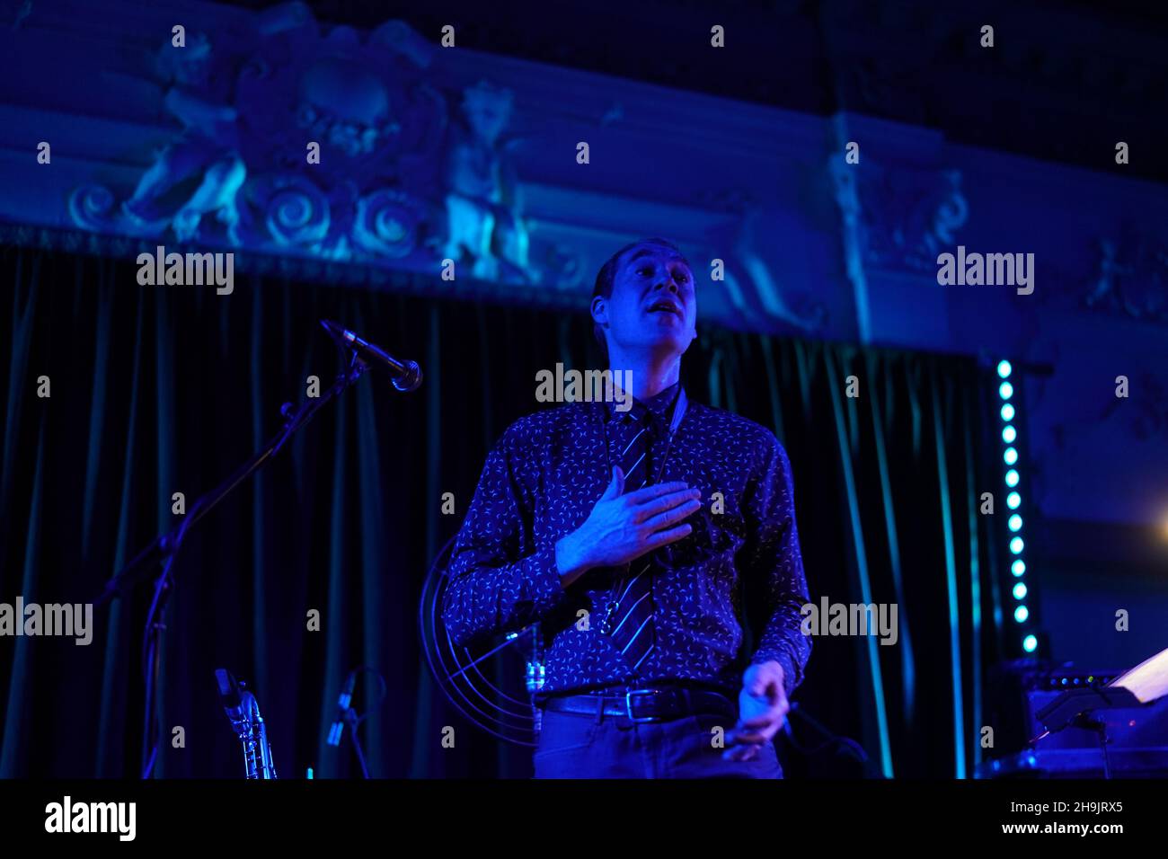Chris Cundy playing bass sax and supporting Timber Timbre at Bush Hall ...