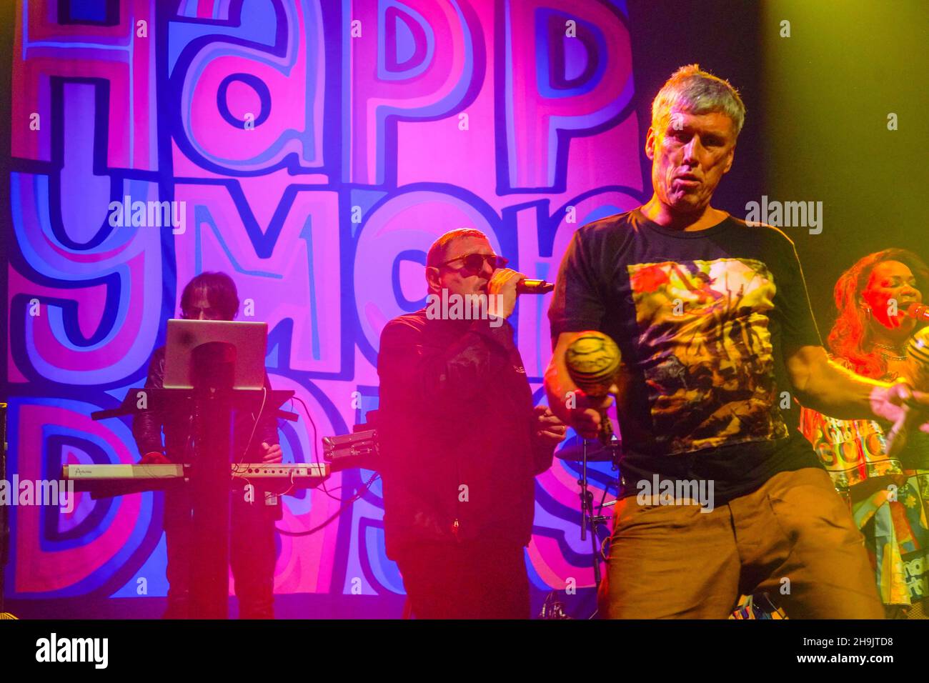 The Happy Mondays performing live on stage at The Roundhouse in London ...