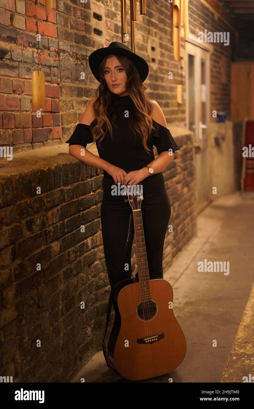 Jess Thristan posing for photos before going on stage at Bush Hall in London in support of Eivor ...