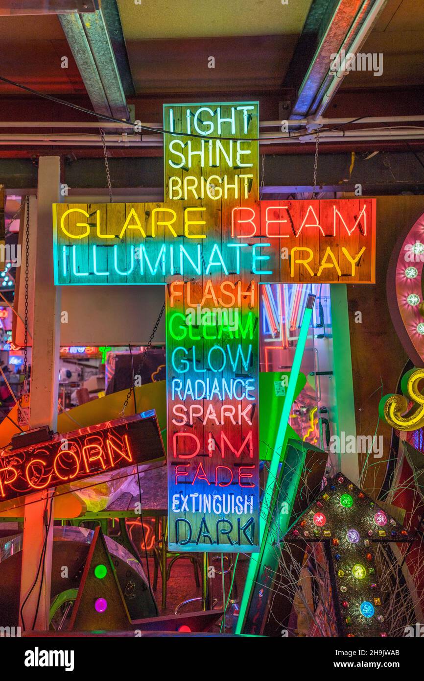 Neon signs available for hire from Gods Own Junkyard in Walthamstow ...
