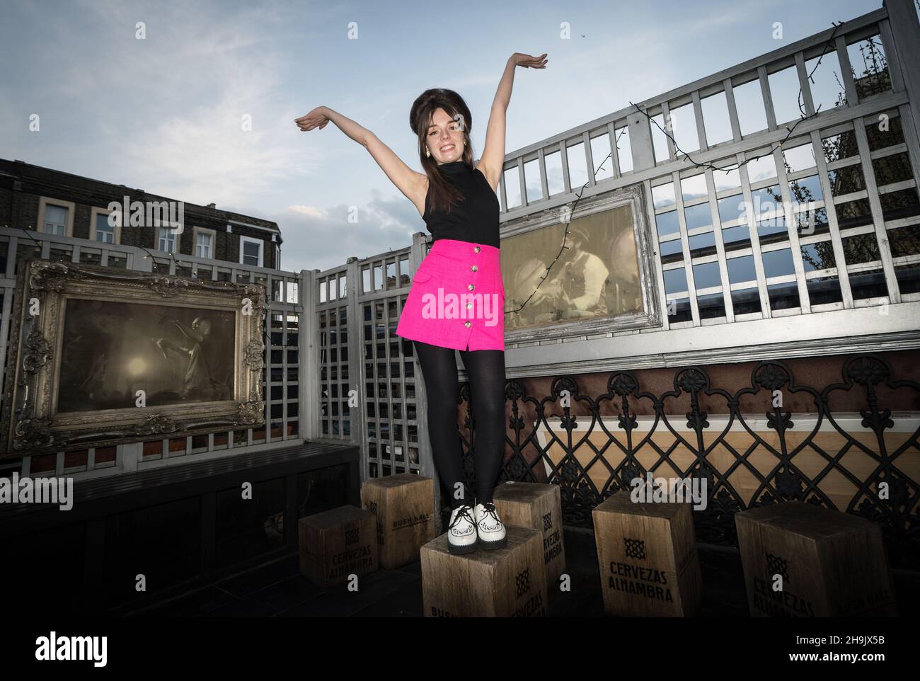 Emily Capell posing for photos before going on stage at Bush Hall in ...