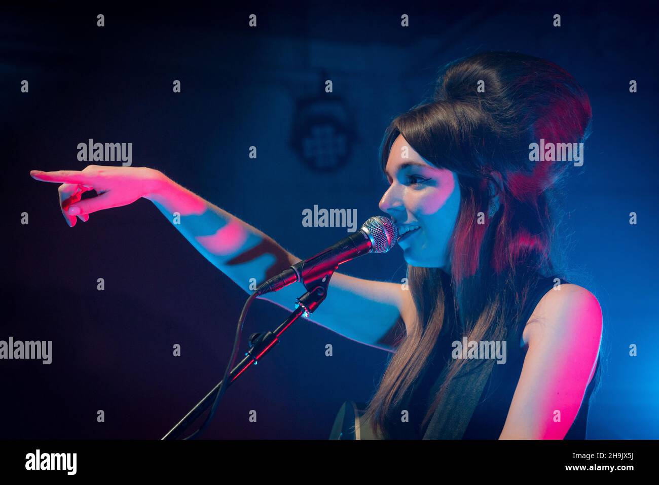 Emily Capell performing live on stage at Bush Hall in London ...