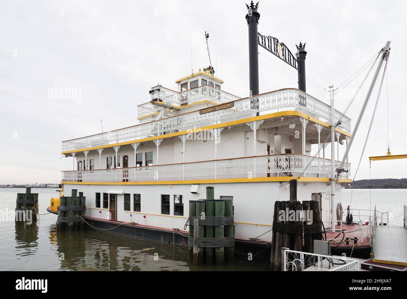 A view of a traditional steamer boat in Alexandria near Washington DC ...