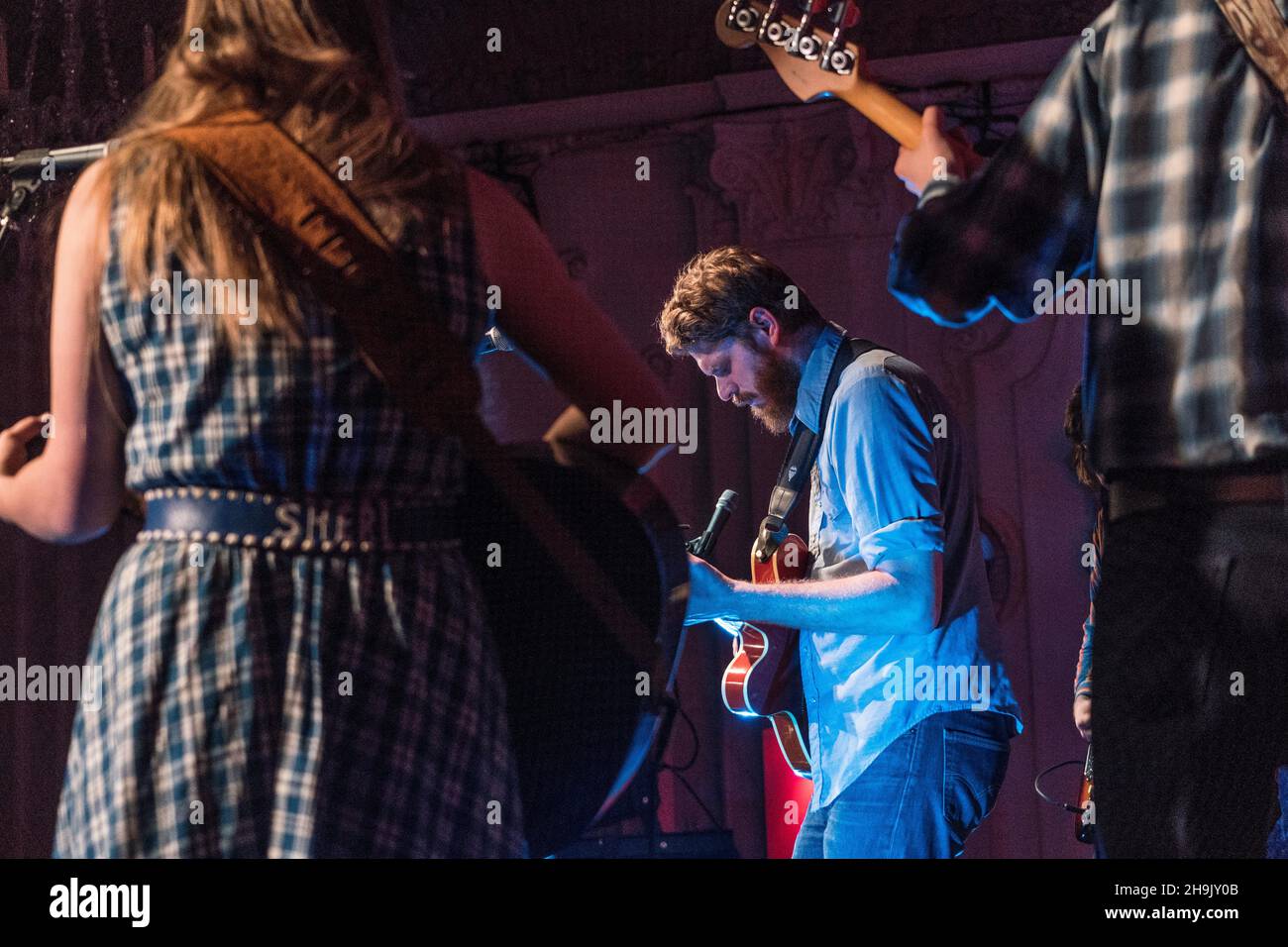 Ryan Boldt of Deep Dark Woods performing live on stage at Bush Hall in ...