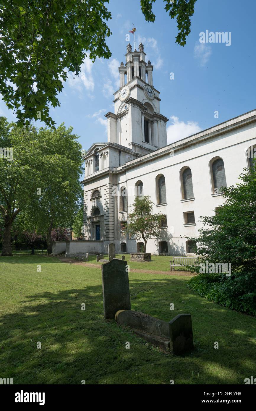 Views of St Anne's church (built 1727) in Limehouse, London, which was ...