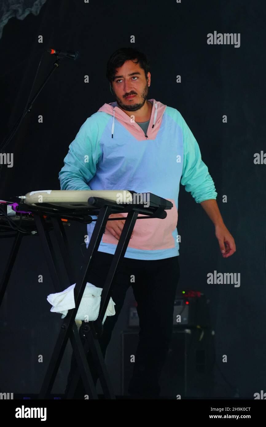 Edward Droste of Grizzly Bear performing live on the Mountain Stage at ...