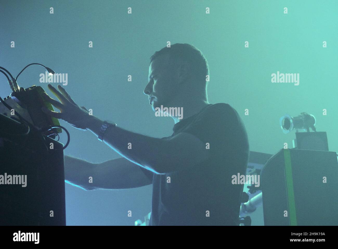 Ed Simons of Chemical Brothers performing live on stage at Alexandra ...