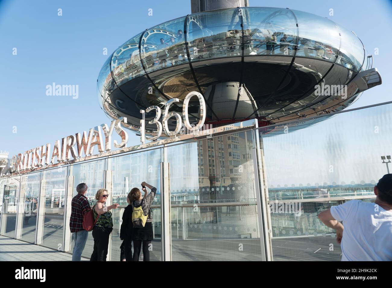 The i360 tower on Brighton beach at the start of the Easter weekend ...