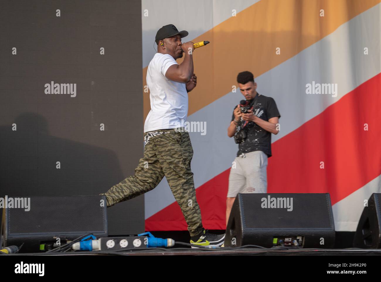 Dizzy Rascal performing on stage at the 2019 All Points East Festival ...